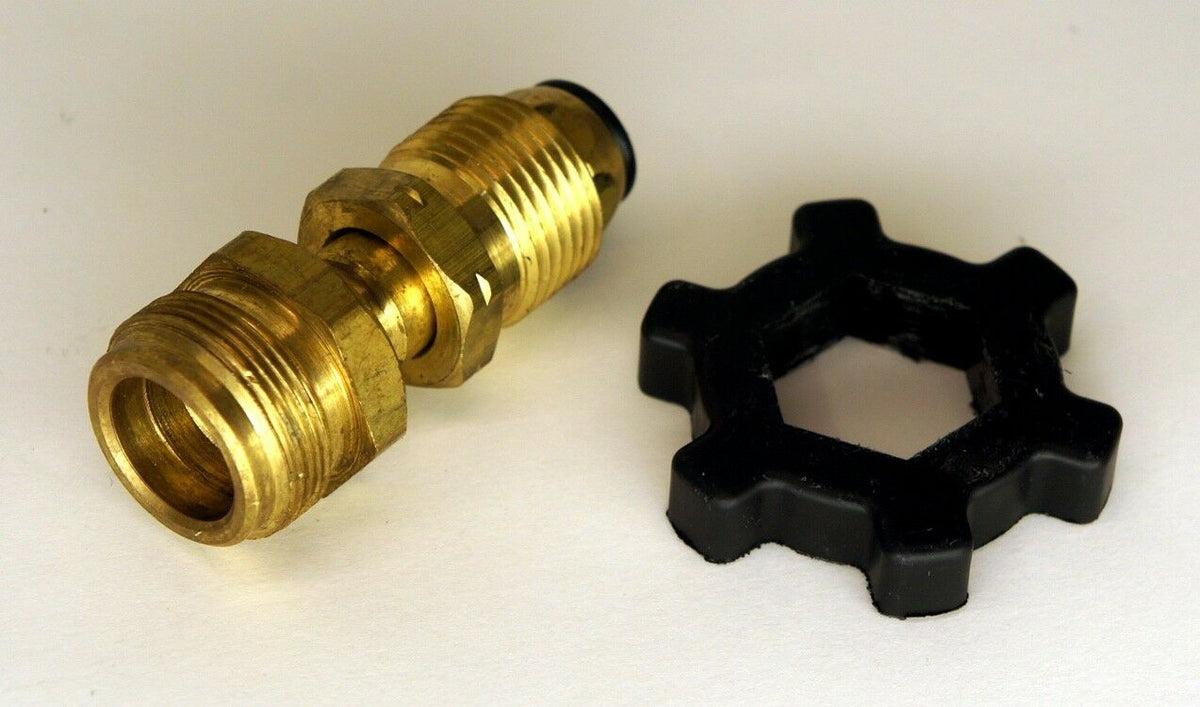 1LB TANK 1"x20 TO POL ADAPTER CONNECTOR PROPANE COUPLER BBQ GRILL STOV ...