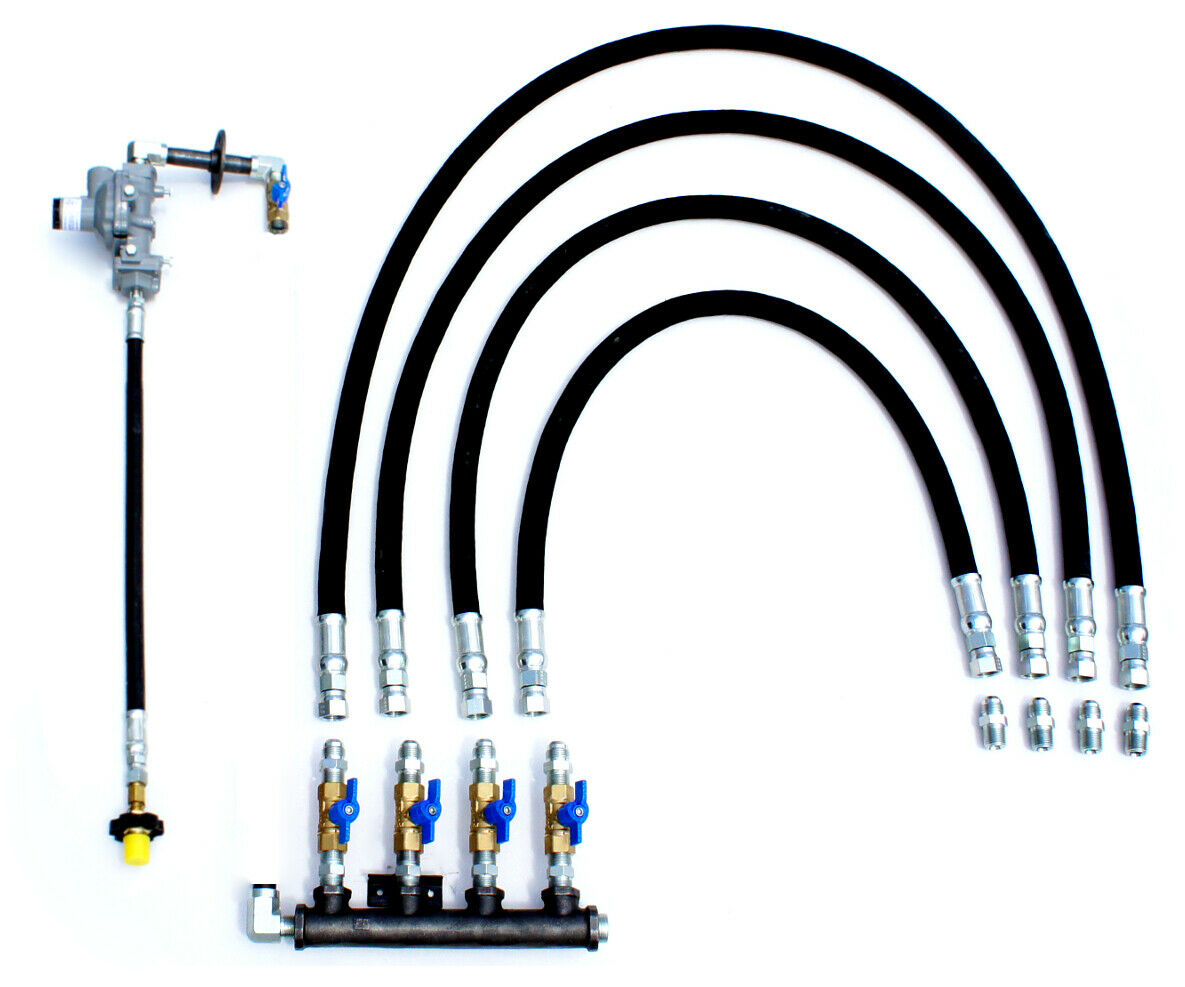 500K BTU FOOD TRUCK PROPANE SUPPLY KIT BULKHEAD MANIFOLD HOSES REGULAT ...