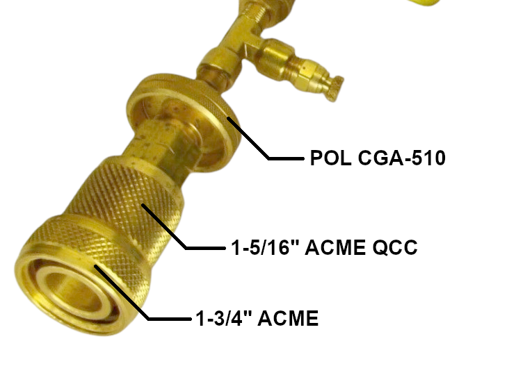 Propane 1-5/16" QCC 1-3/4" Acme POL Handwheel Ball Valve Bleeder Liqui ...