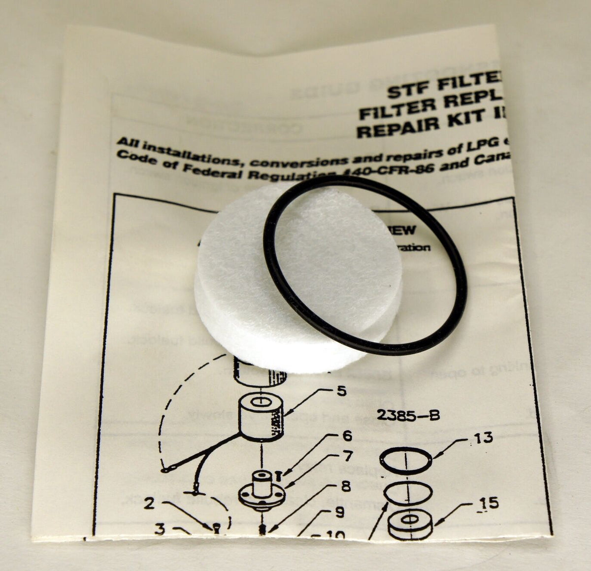 286-1794 CENTURY FILTER KIT 2384-B 2684 STF PROPANE REPAIR LOCKOFF 12V ...